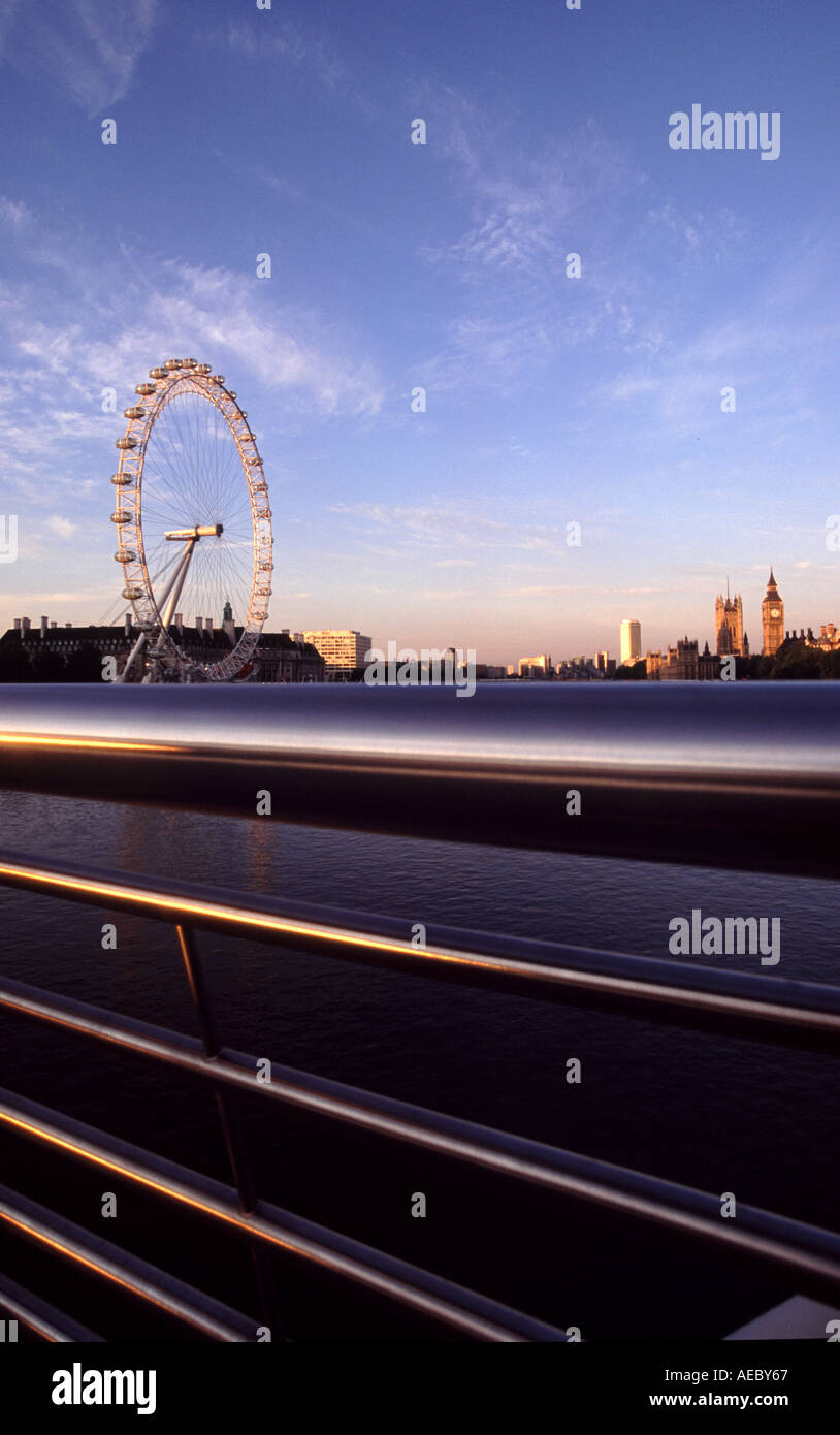 A view of Hungerford Bridge over the Thames looking towards BA London ...