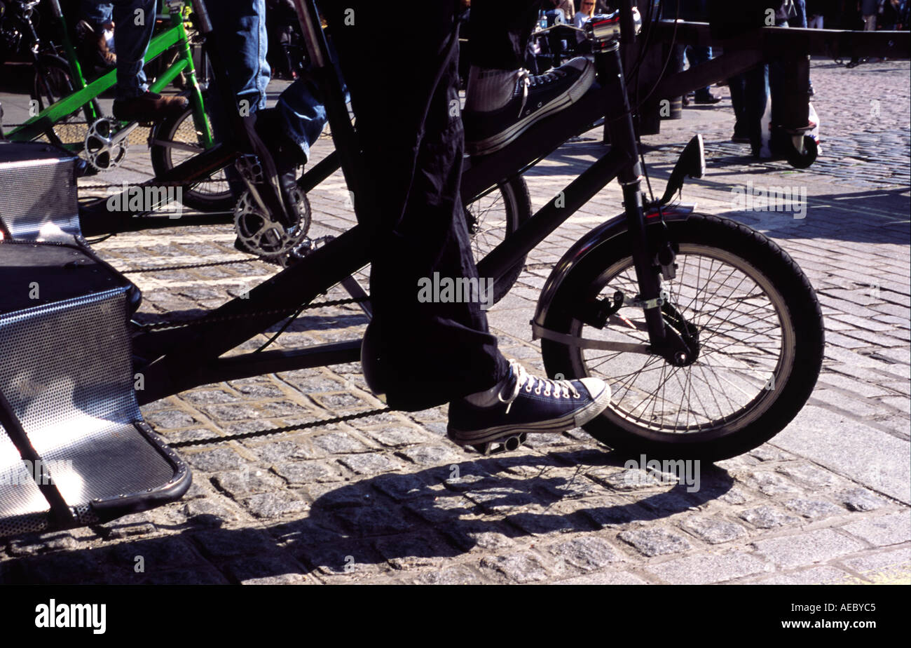 A detail of a central London pedal rickshaw with the driver s foot by ...