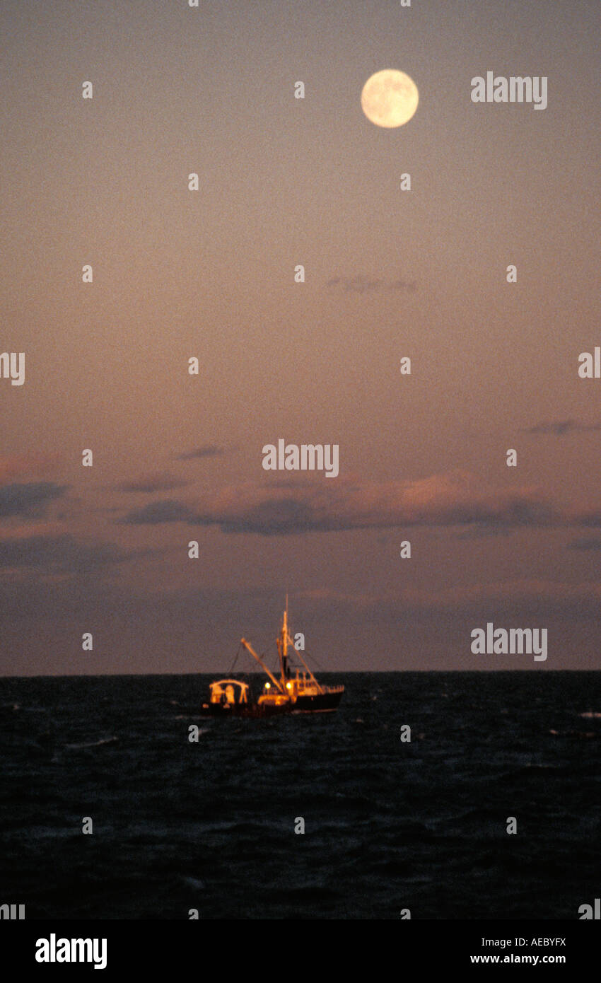 Fishing dragger working Martha s vineyard sound MA Stock Photo - Alamy