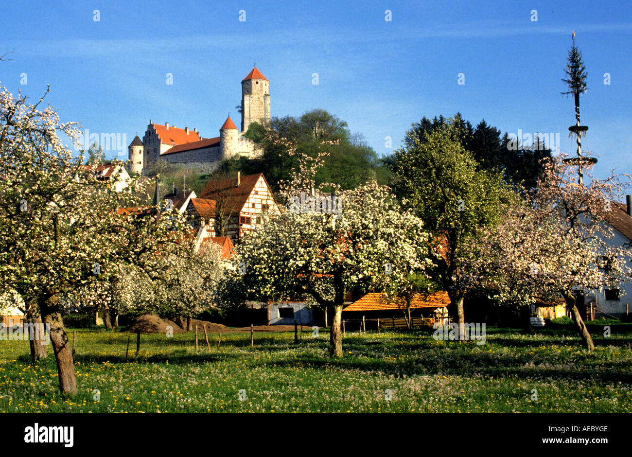 Germany Bayern historic history old city town german Stock Photo - Alamy