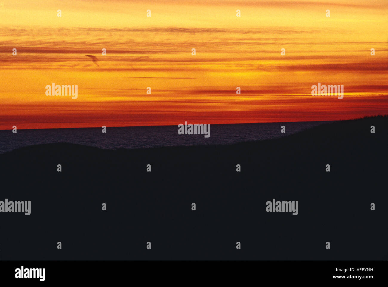 linear clouds parallel horizon south beach MA Stock Photo - Alamy