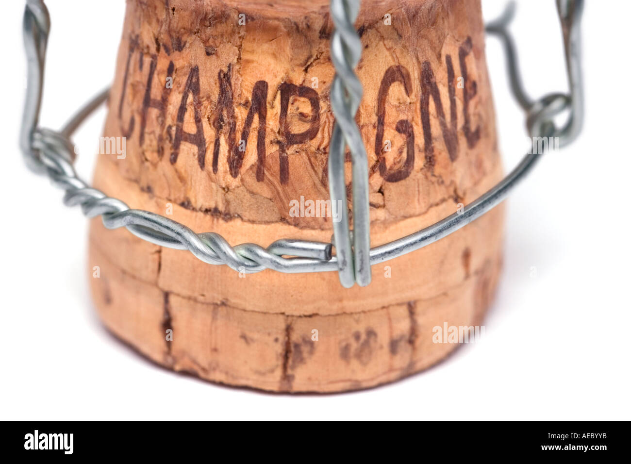 Macrophotograph of a champagne cork. Macrophotographie d'un bouchon de ...