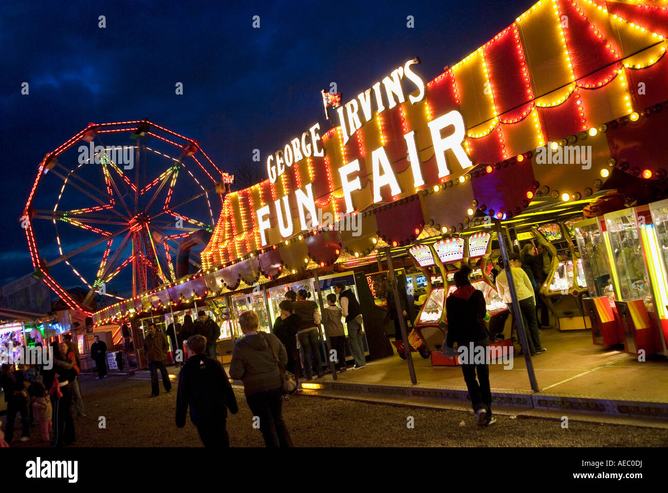 A funfair on Clapham Common London April 2006 Stock Photo - Alamy