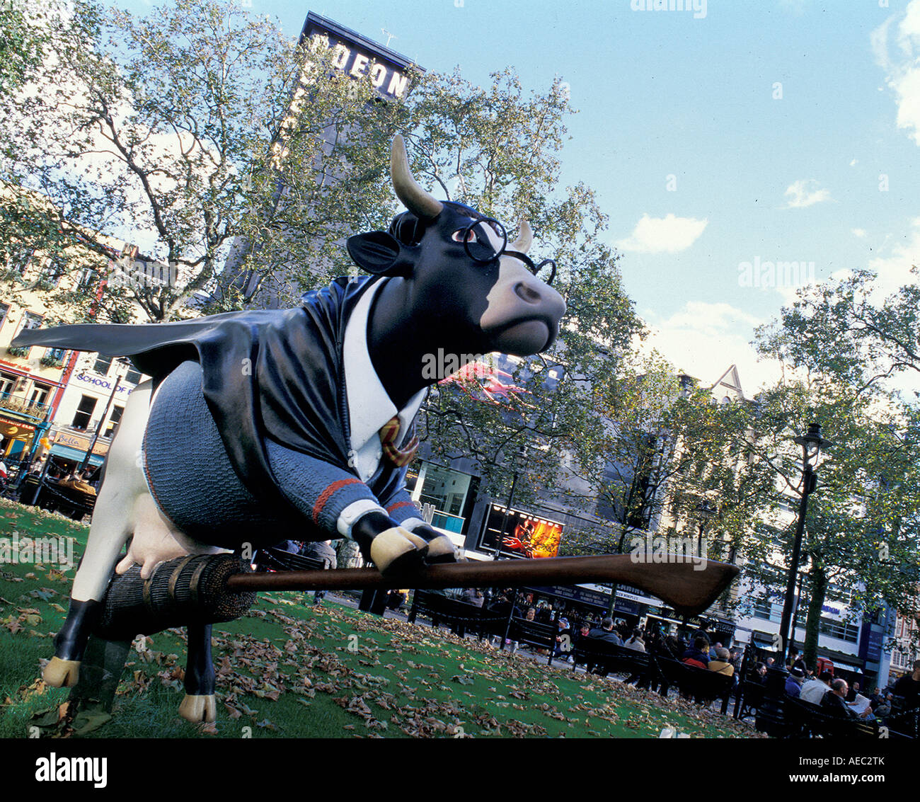 Cow sculptures celebrate Harry Potter Leicester Square London June 2003 ...