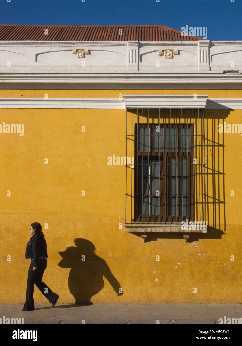 The color and the colonial architectural style seen in the city Stock ...
