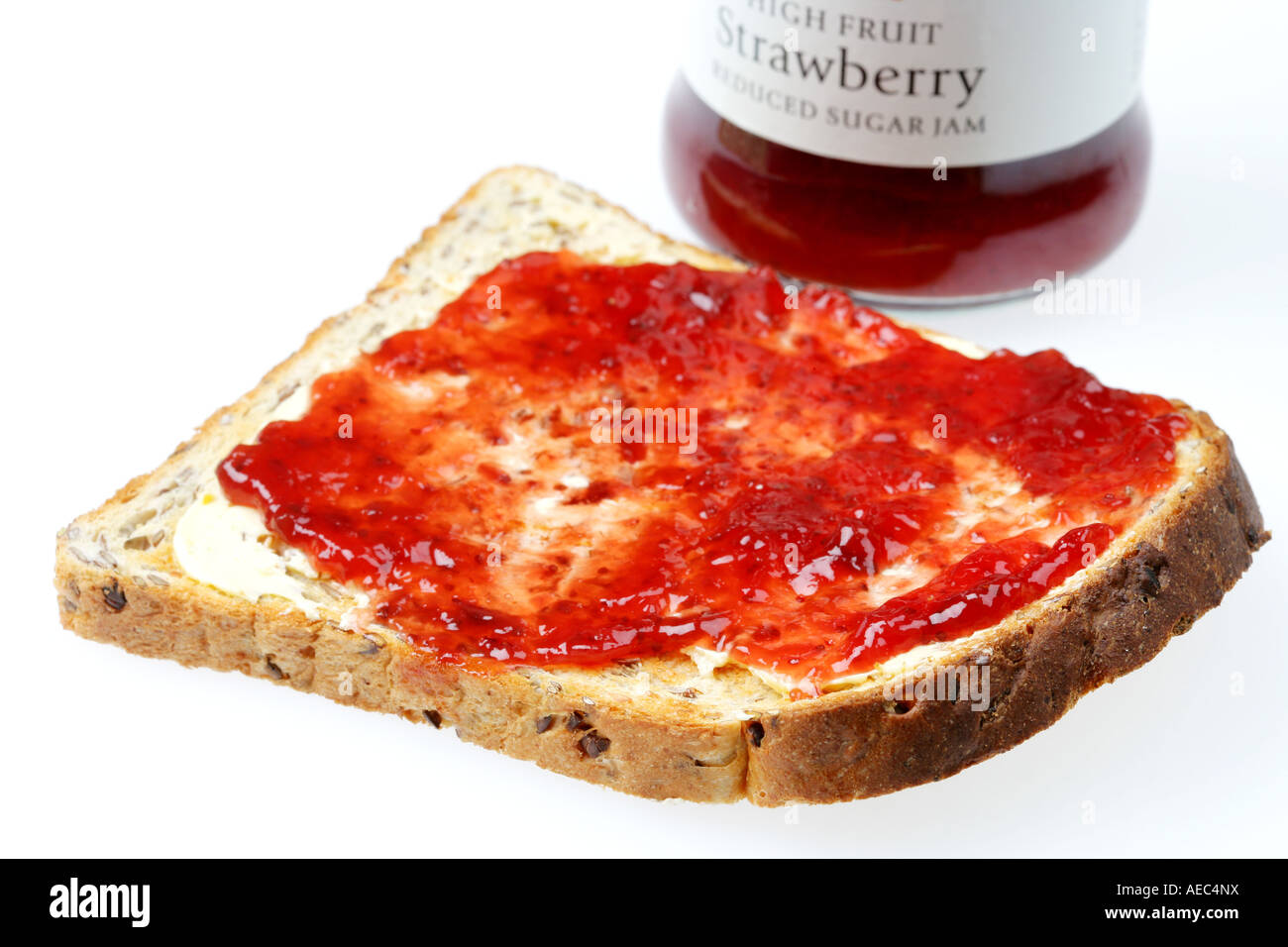 Strawberry Jam on Toast Stock Photo - Alamy