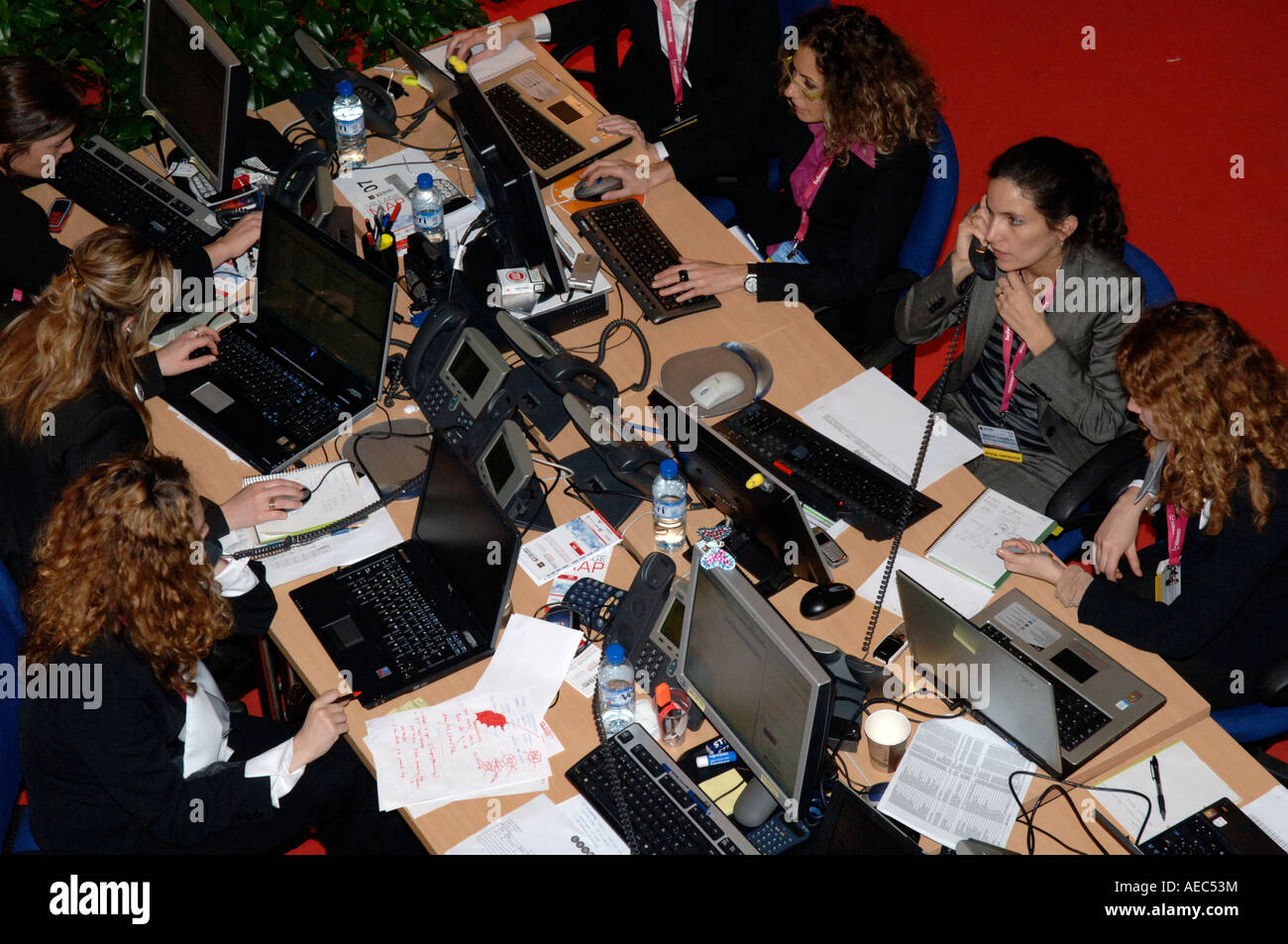 Call centre staff Stock Photo - Alamy