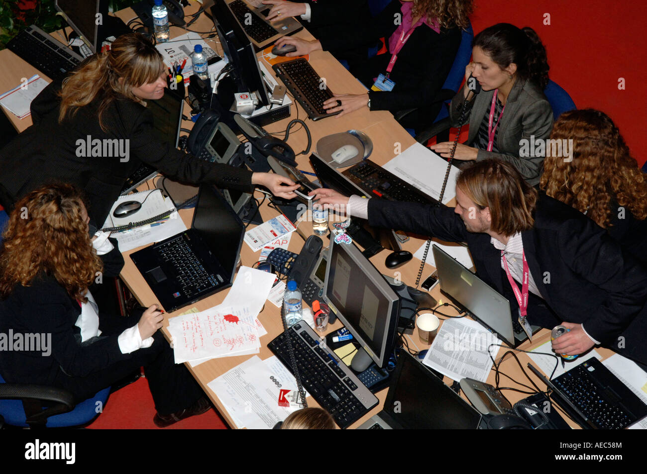 Call centre staff Stock Photo - Alamy