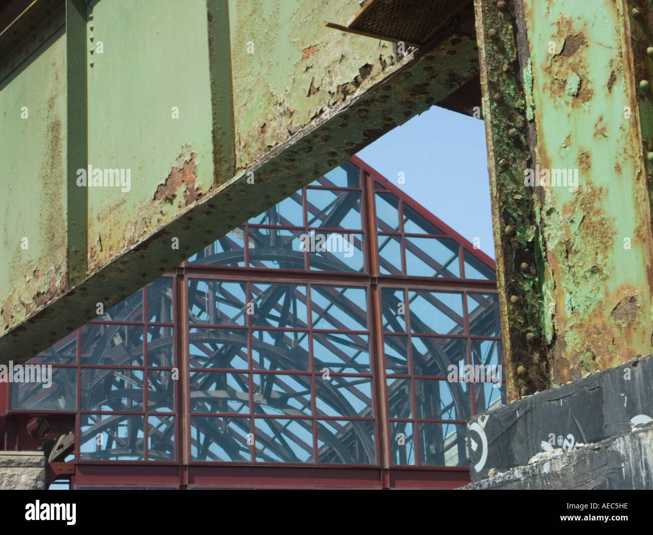 Decaying bridge being demolished Stock Photo - Alamy