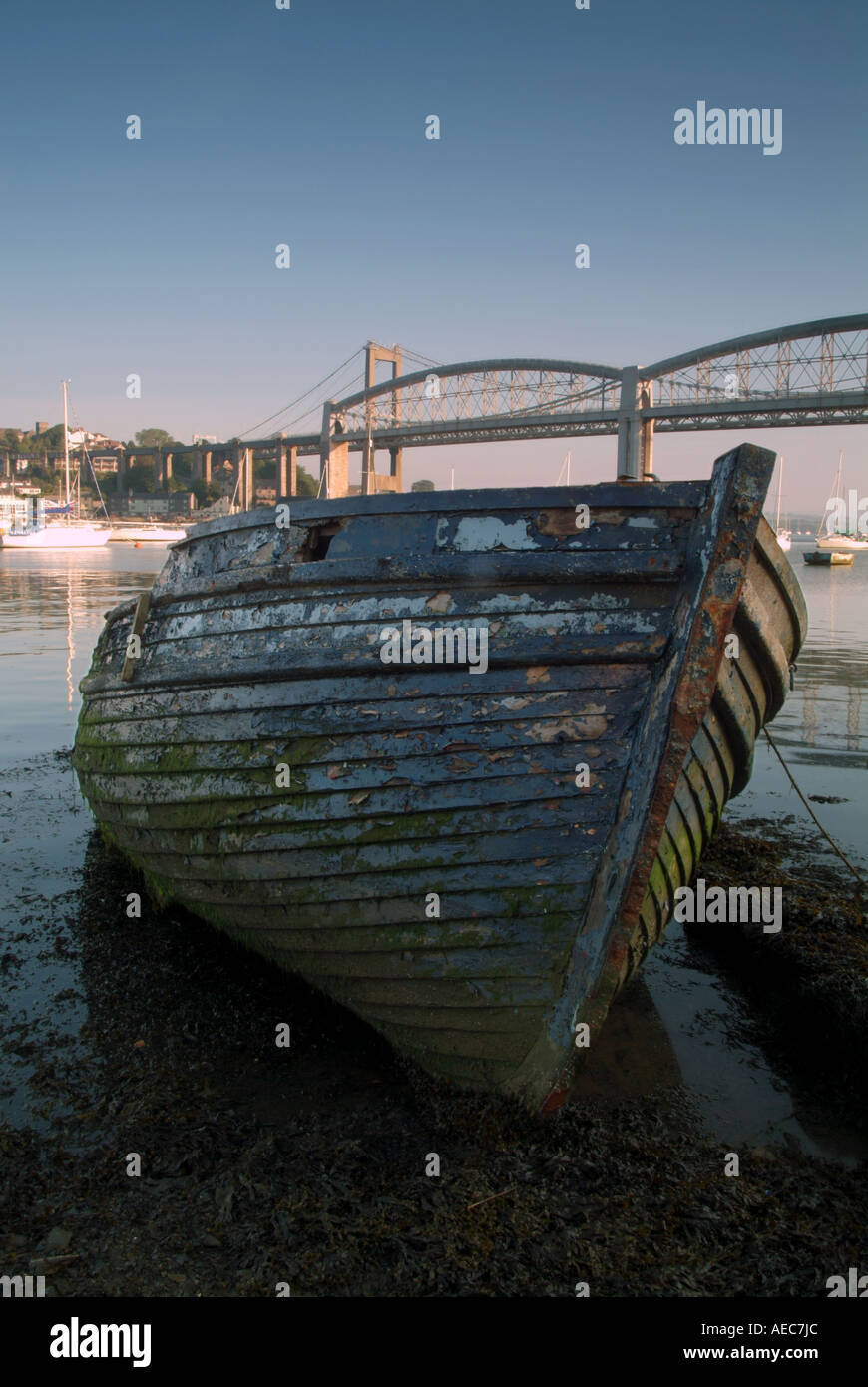 Shipwreck on River Tamar Plymouth Devon UK Stock Photo - Alamy