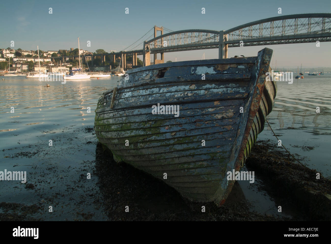 Shipwreck on River Tamar Plymouth Devon UK Stock Photo - Alamy