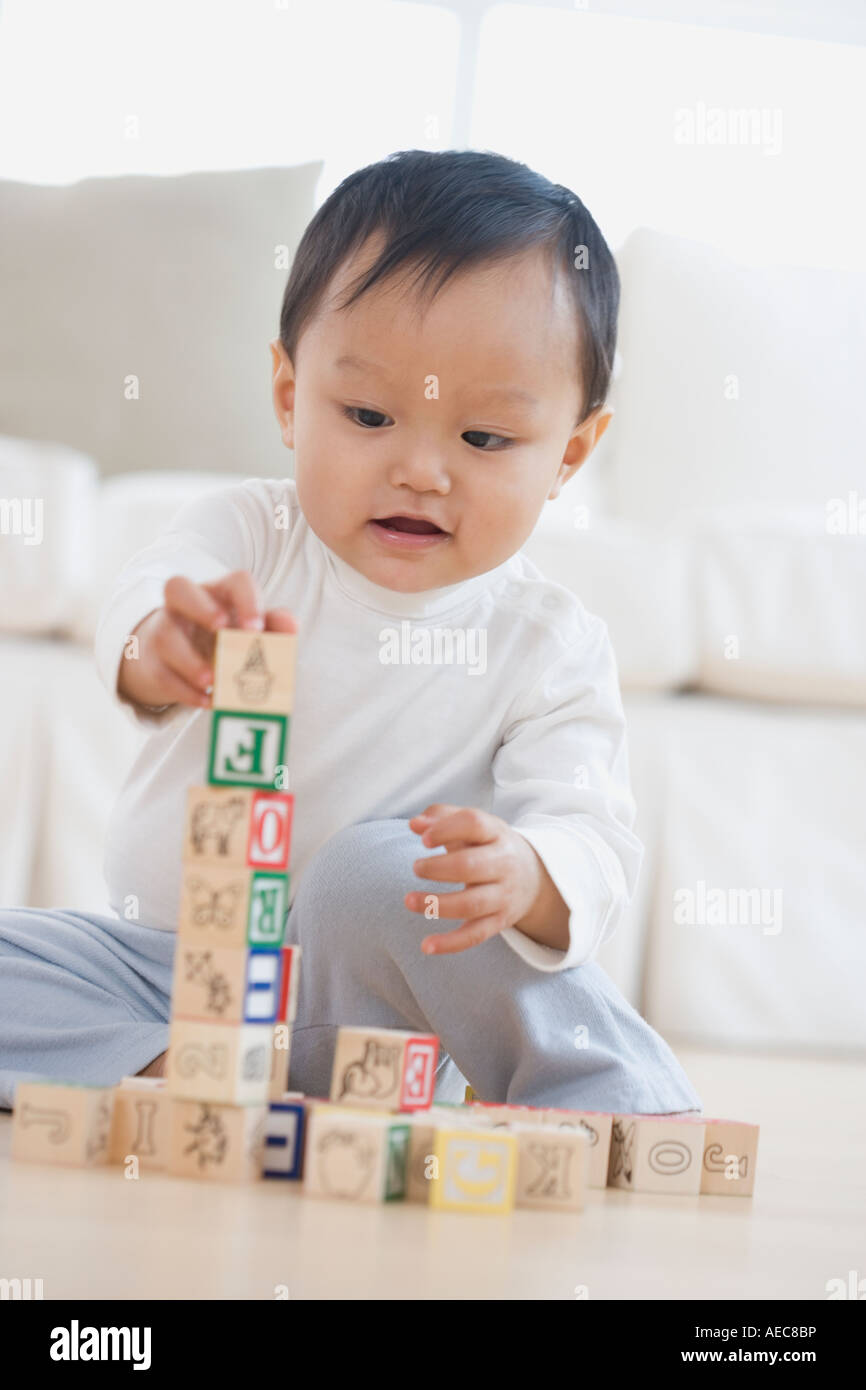 Baby building blocks balance hi-res stock photography and images - Alamy
