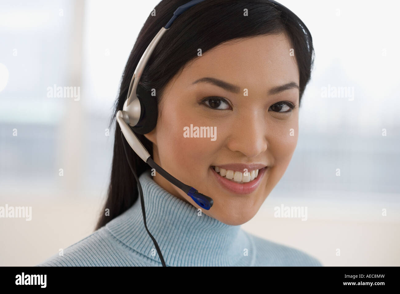 Confident asian businesswoman headset hi-res stock photography and images - Alamy