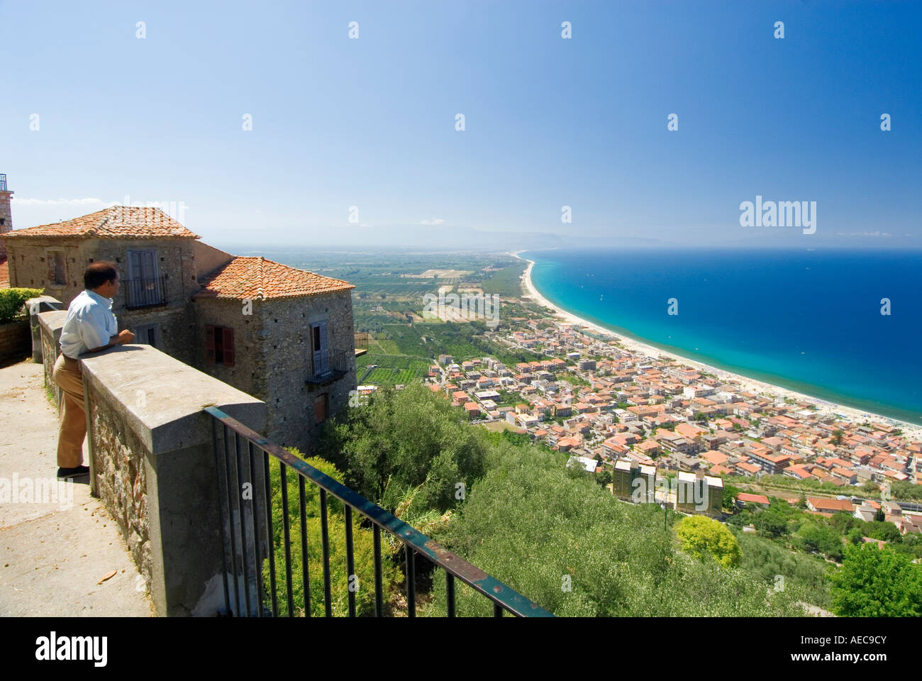 Overlooking the coastline from Nicotera Calabria Italy Stock Photo - Alamy