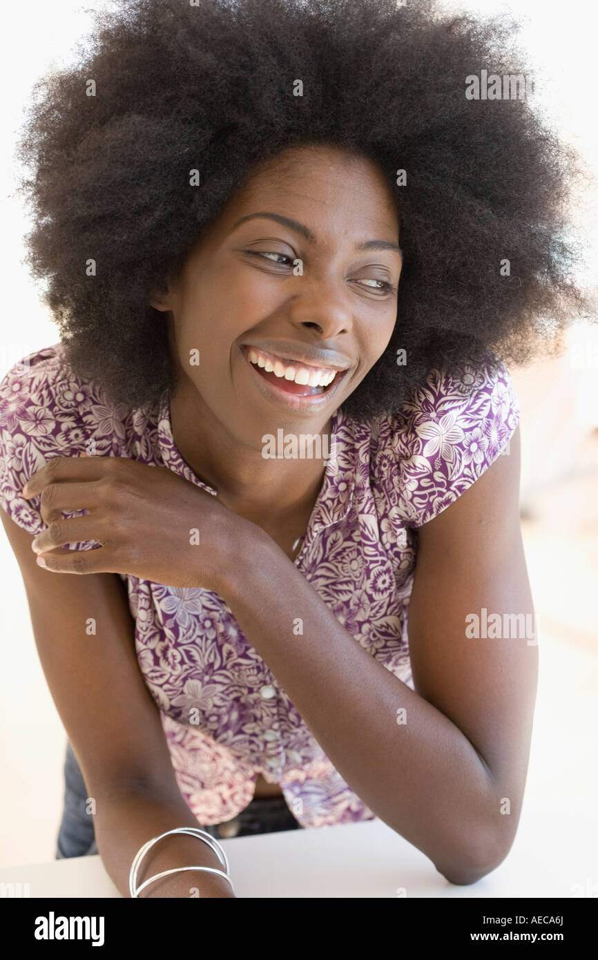 African woman laughing Stock Photo - Alamy