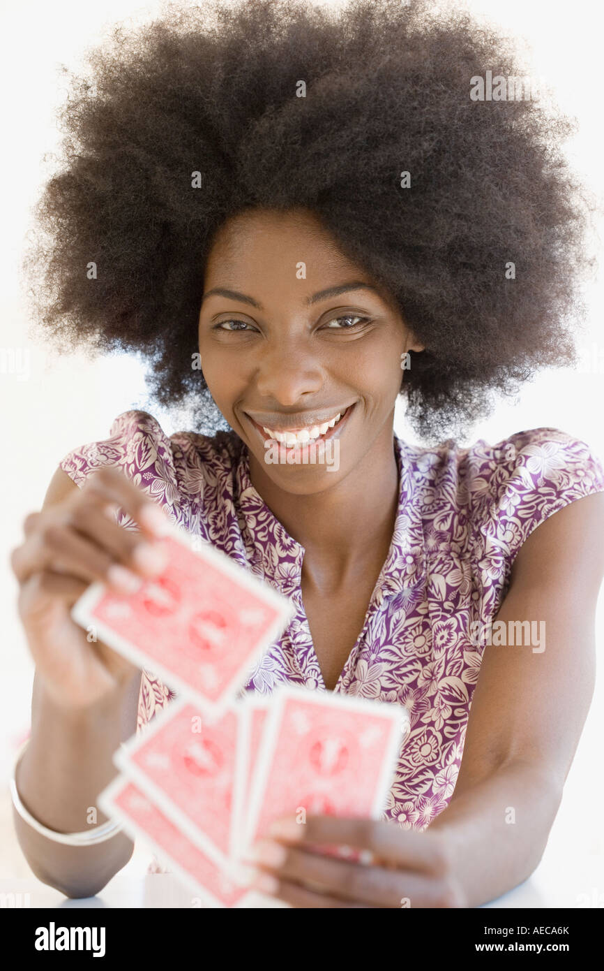 African american woman playing cards hi-res stock photography and ...