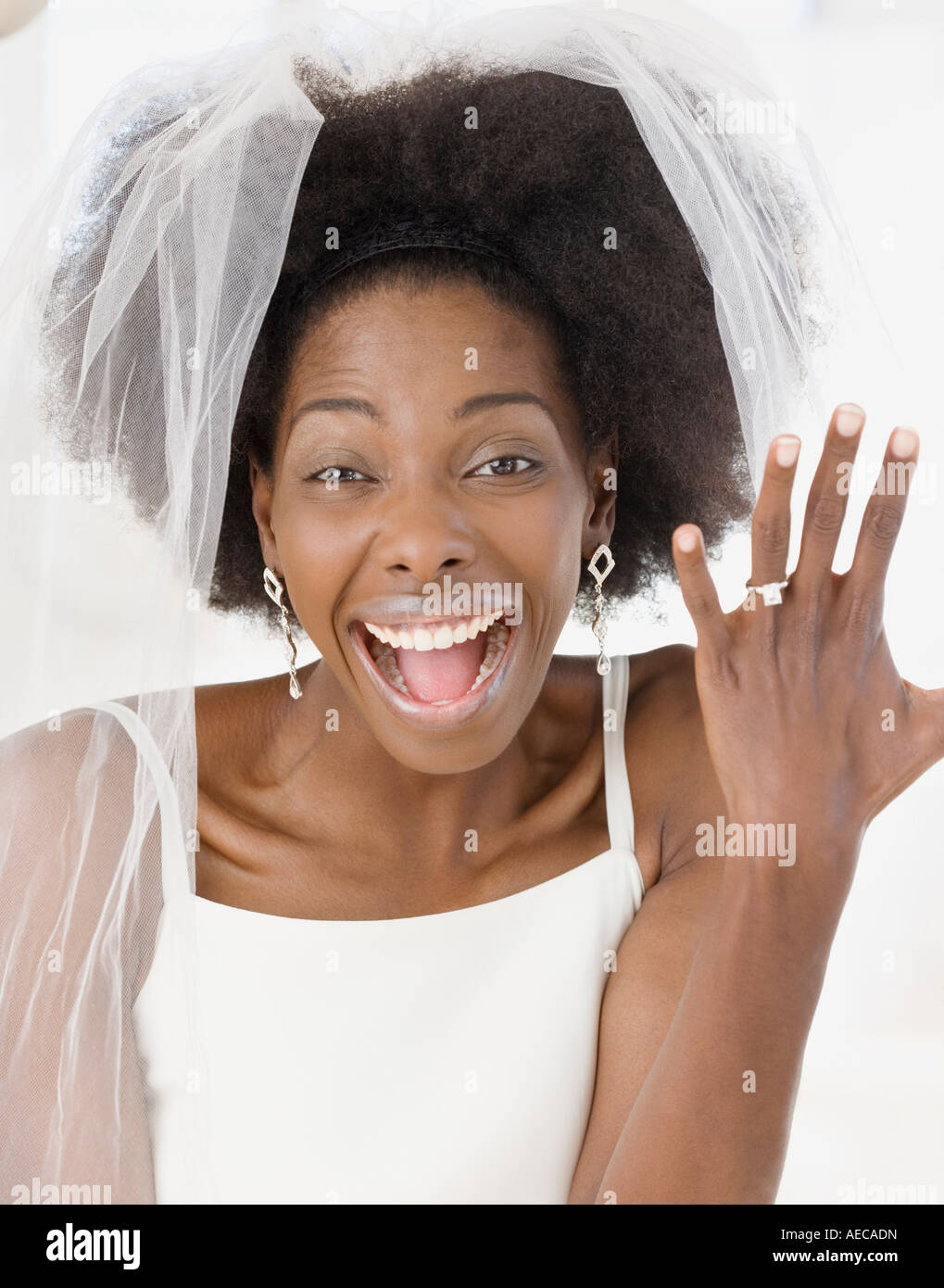 Woman showing off wedding ring hi-res stock photography and images - Alamy