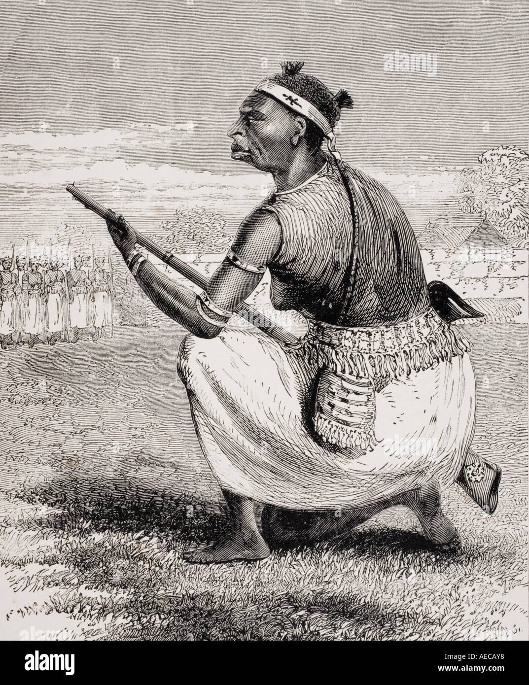 The chief officer of Sir Richard Burton's Brigade of Amazons, sketched ...