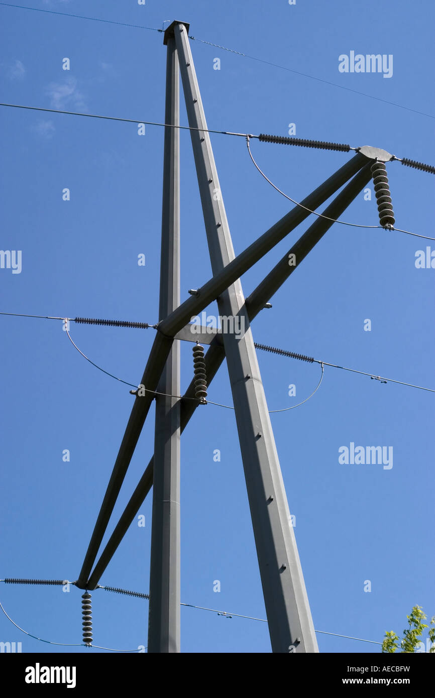 High voltage power line Stock Photo - Alamy