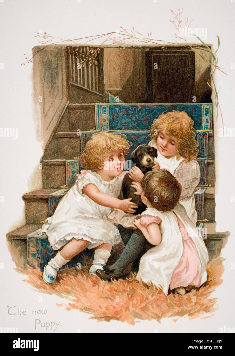 The New Puppy, from Golden Playhours illustrated by Harriet Bennett ...