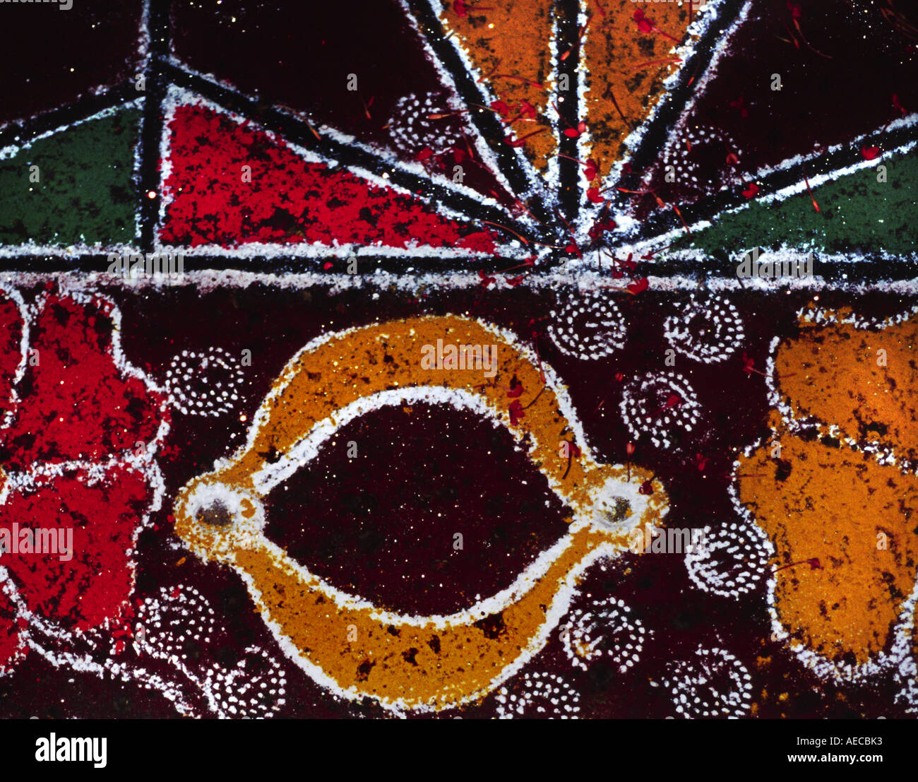 An abstract composition shot from the Kalam, a colorful drawing done on ...