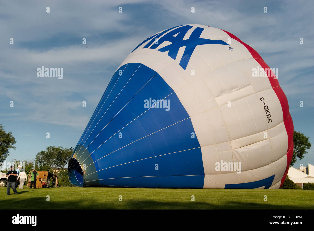 Inflating hot air balloon Stock Photo - Alamy