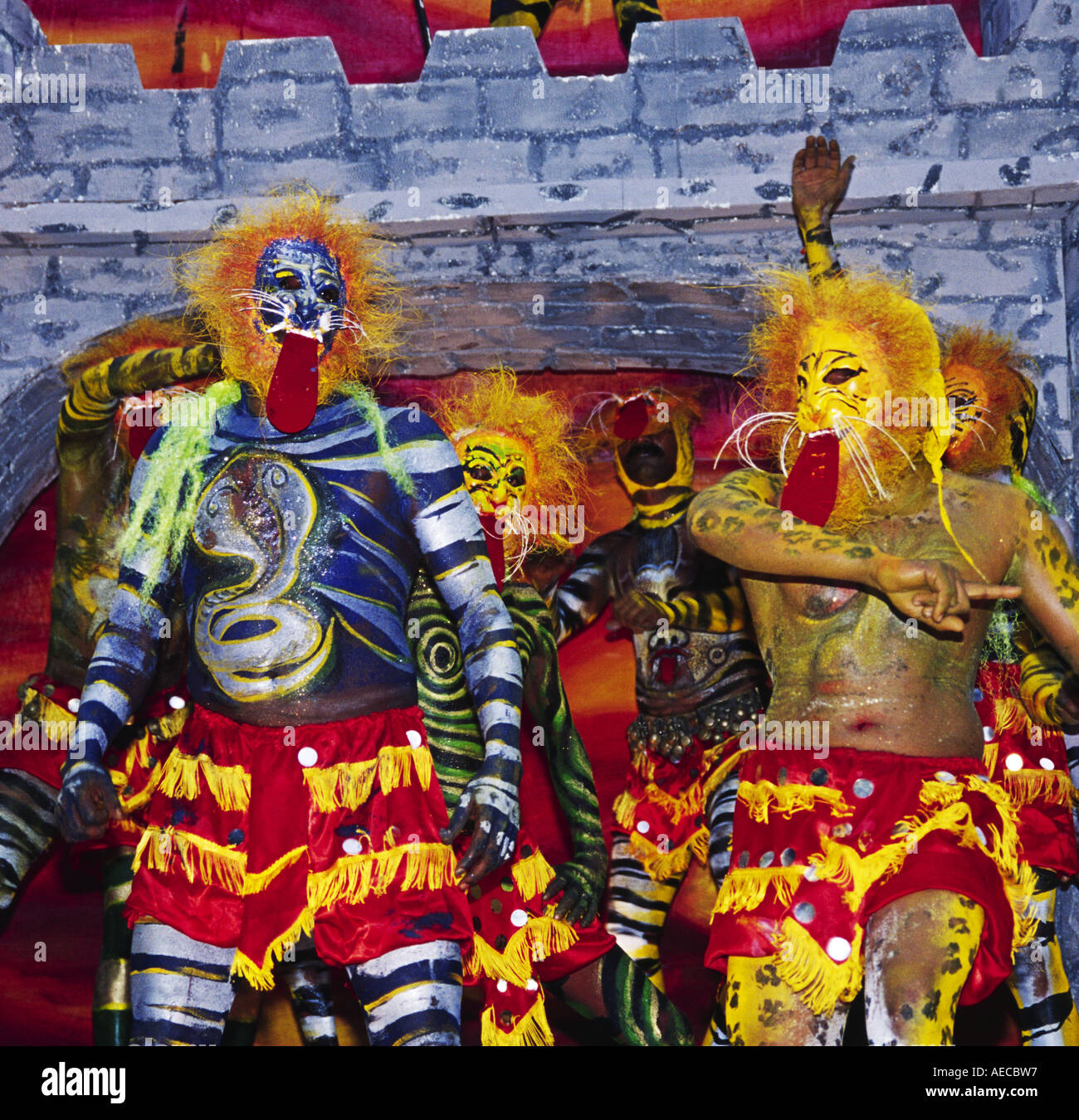 Pulikkali-Tiger dancers, Kerala, India Stock Photo - Alamy
