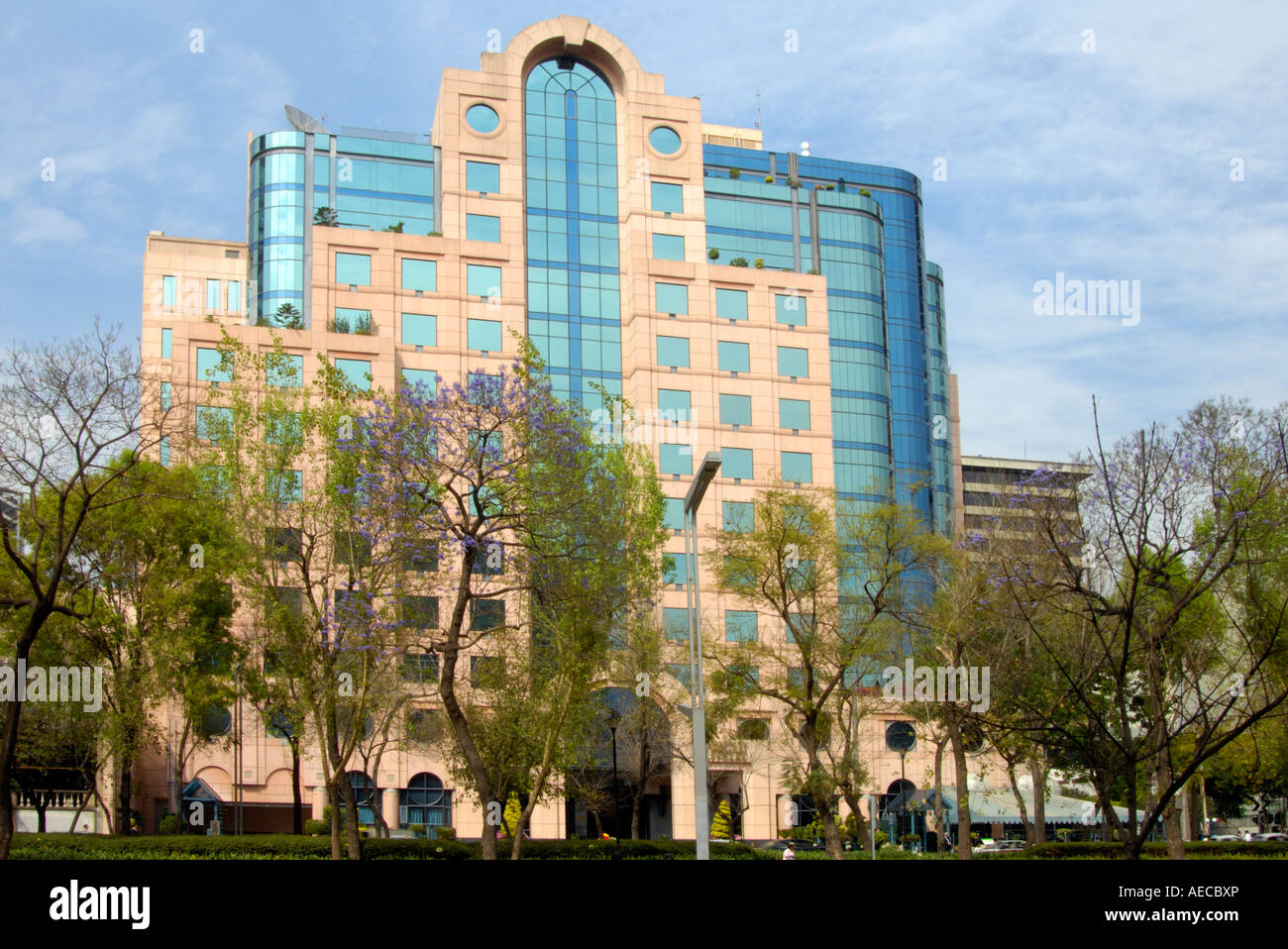 The Art Deco facade of a building on Paseo de la Reforma in Mexico City ...