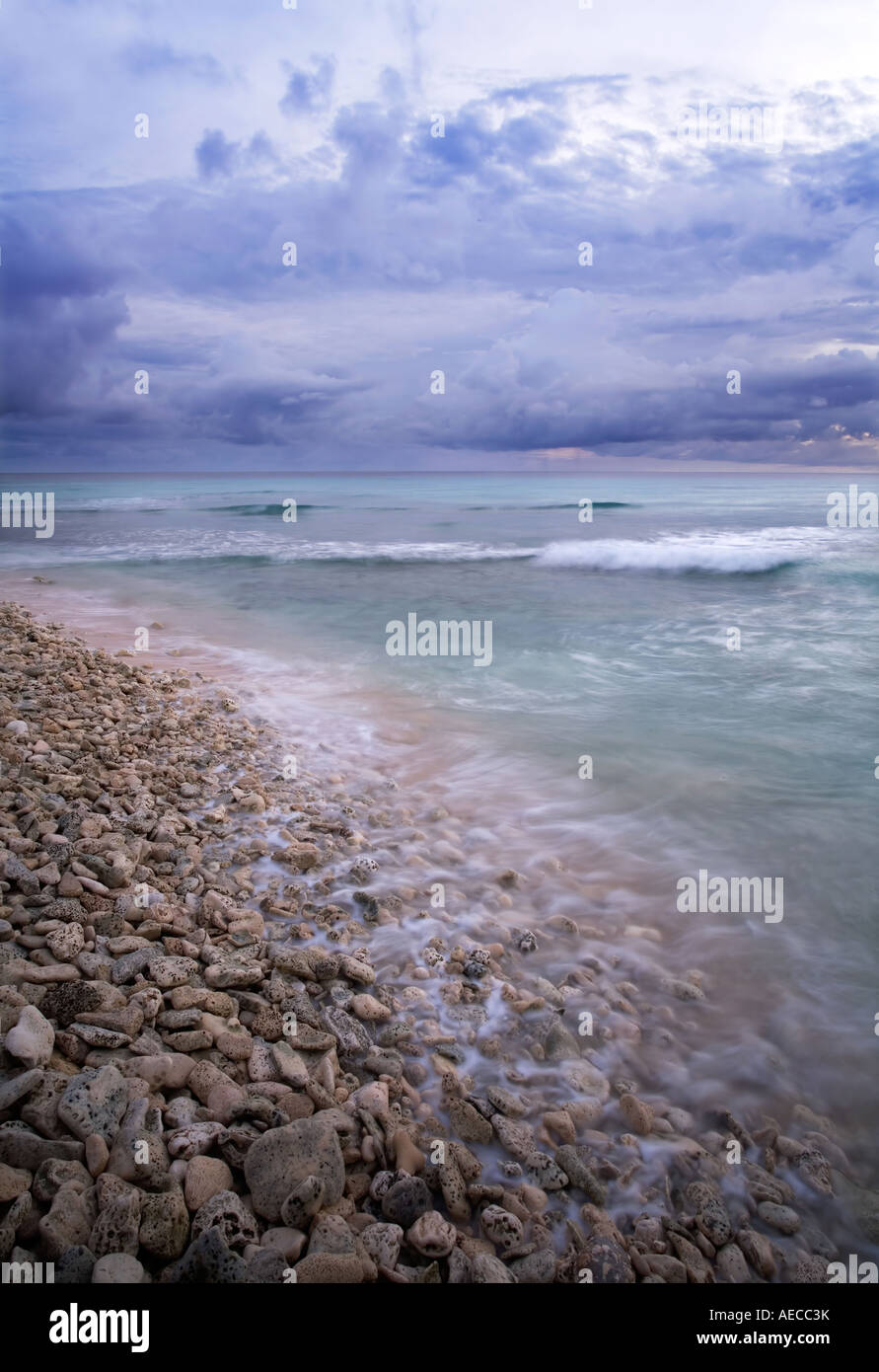 Pebbles Beach at West Coast of Barbados, "West Indies Stock Photo - Alamy