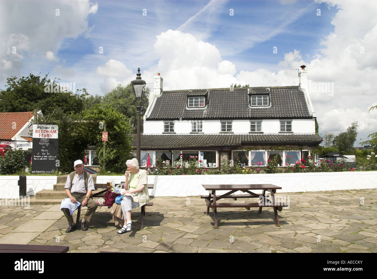 Reedham ferry public house Norfolk Broads England Stock Photo - Alamy
