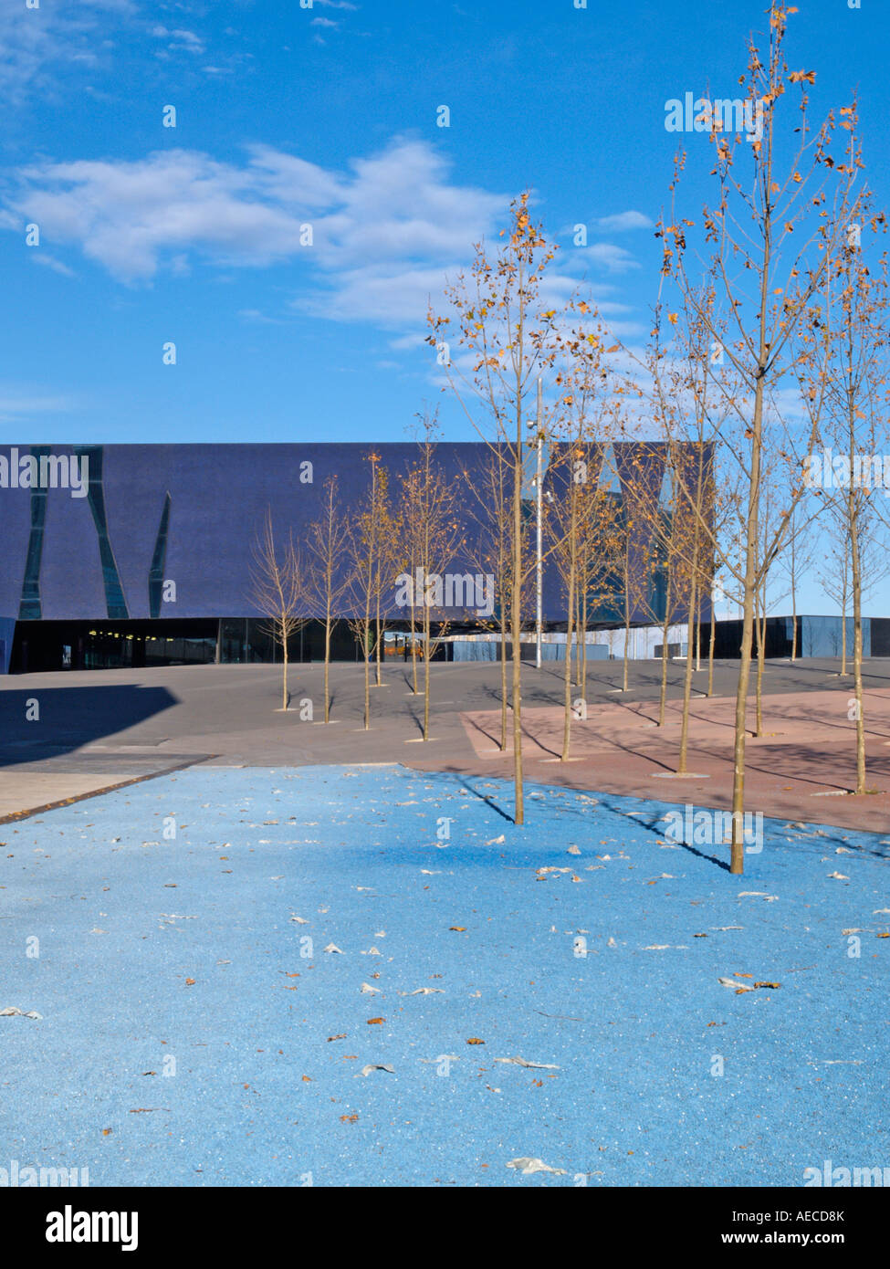 park near forum building Barcelona Stock Photo - Alamy