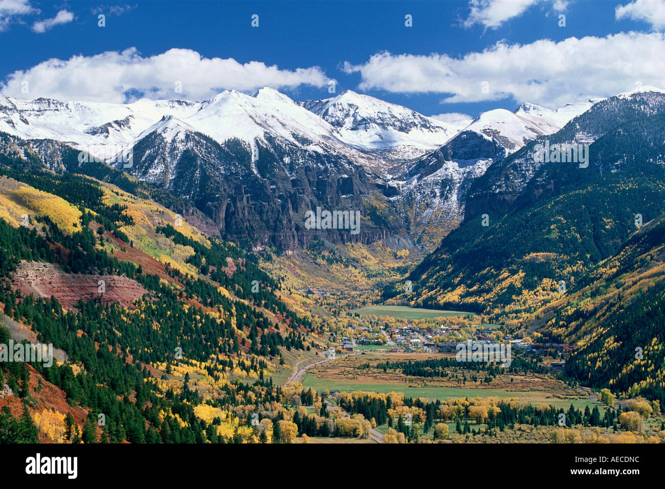 Telluride, Colorado with fall colors Stock Photo - Alamy