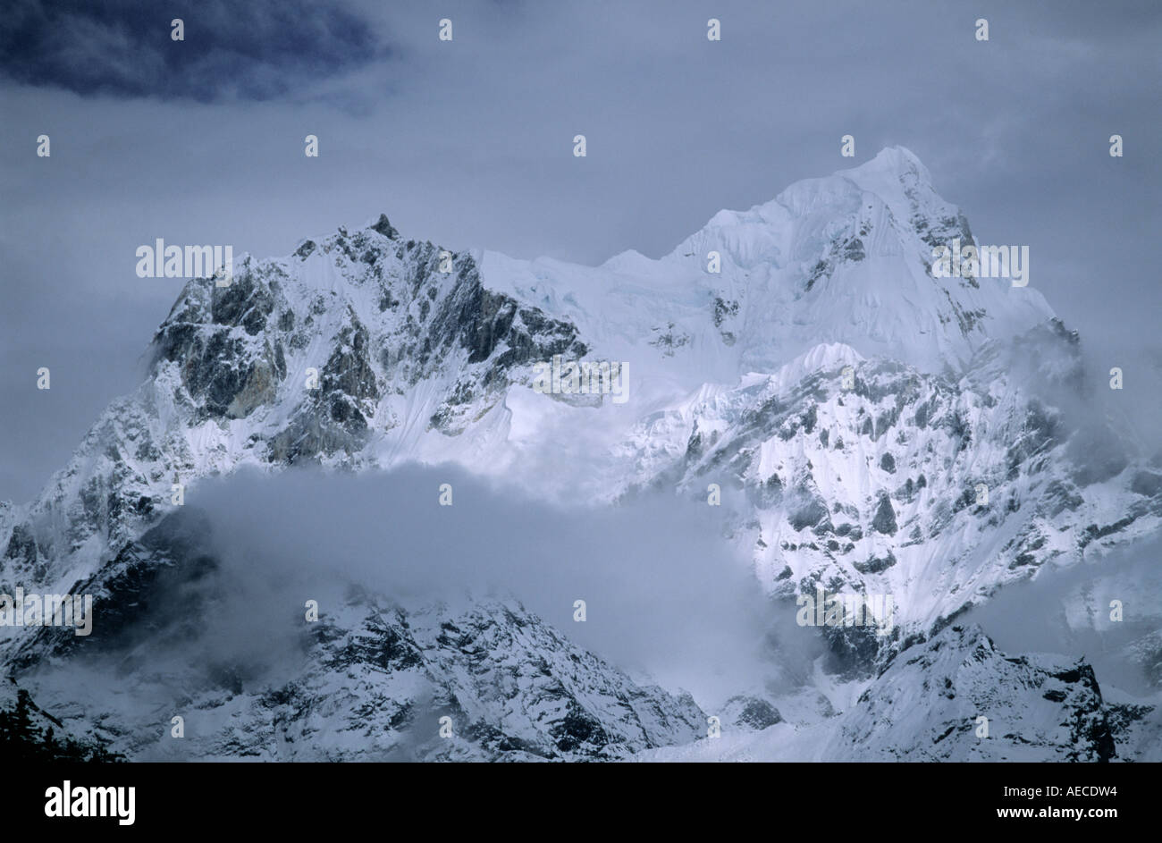 Manaslu Peak as seen from Danaque Annapurna Conservation Area Nepal ...
