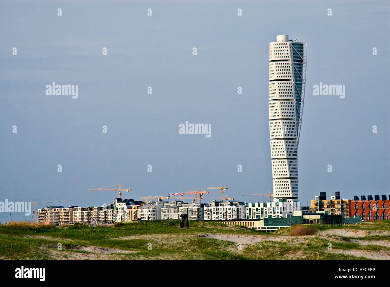 Turning Torso skyscraper, Ribersborg Beach, Malmö, Sweden, Scandinavia ...