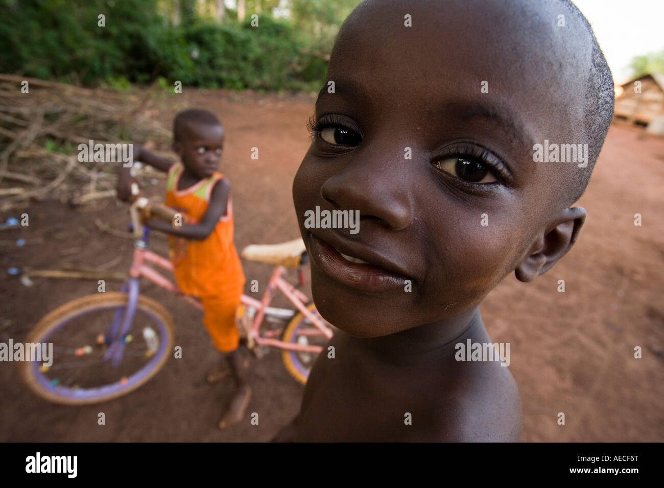 African boys and bicycle Stock Photo - Alamy