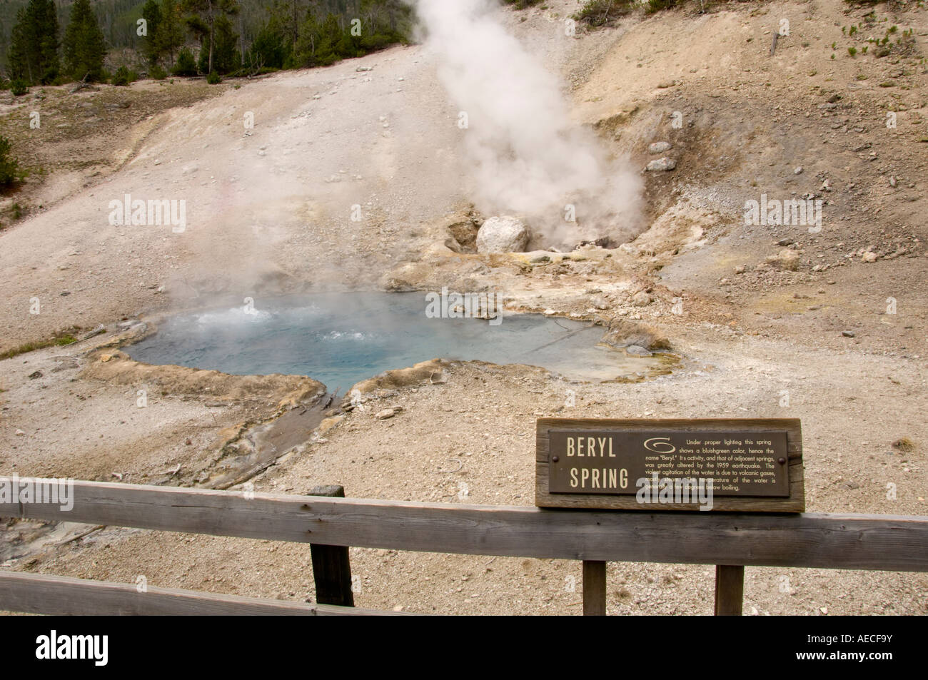 Beryl Springs, Yellowstone National Park Stock Photo - Alamy