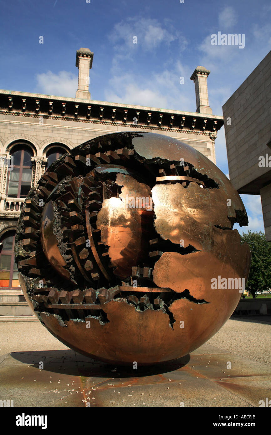 Sphere within Sphere sculpture Trinity College Dublin Ireland Stock ...