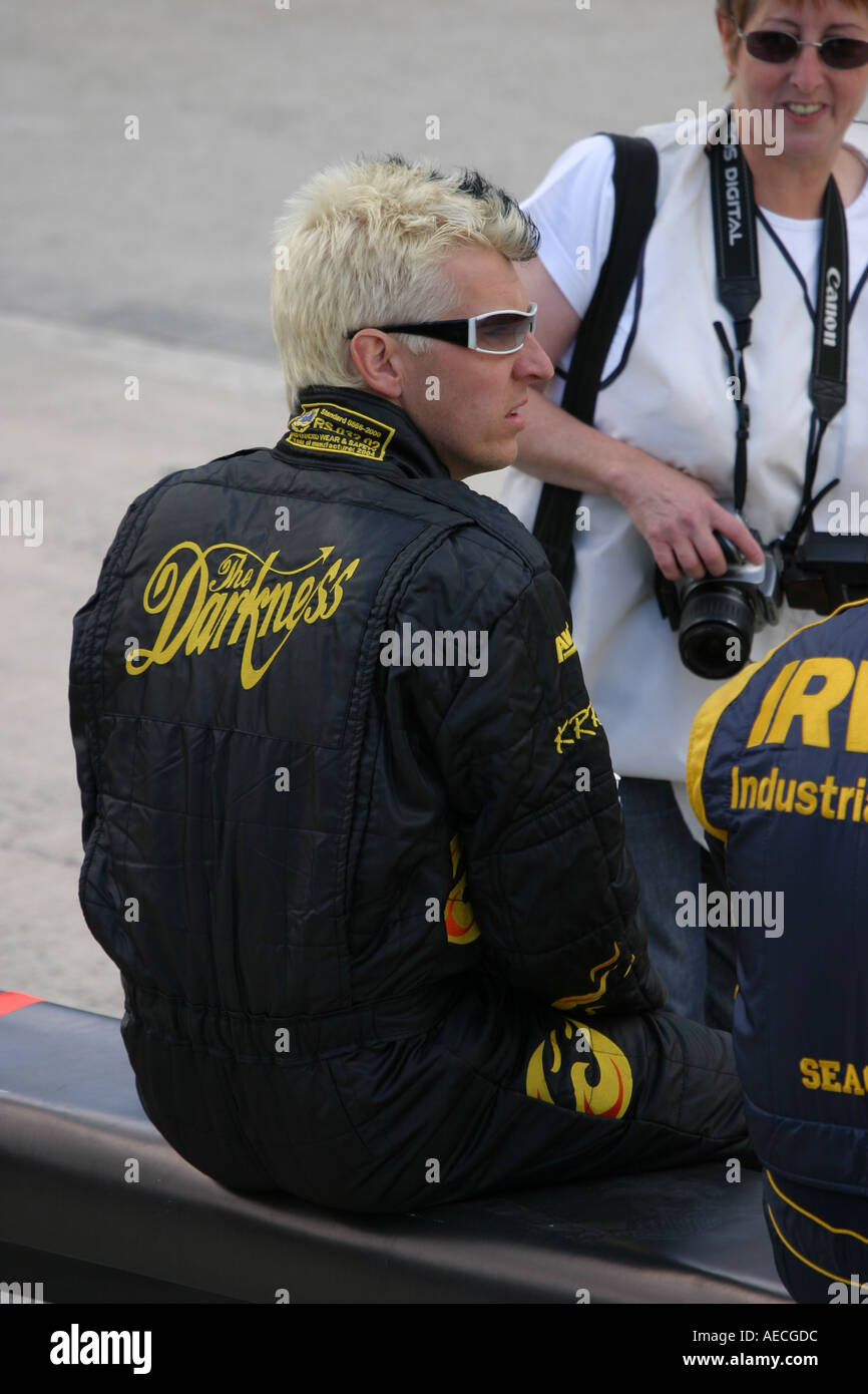 Shaun Richardson of Team Darkness sitting on the pits wall before the ...