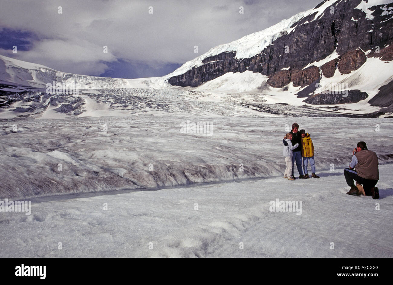 Tourists on Athabasca Glacier at Columbia Icefield, Snocoach Tour ...