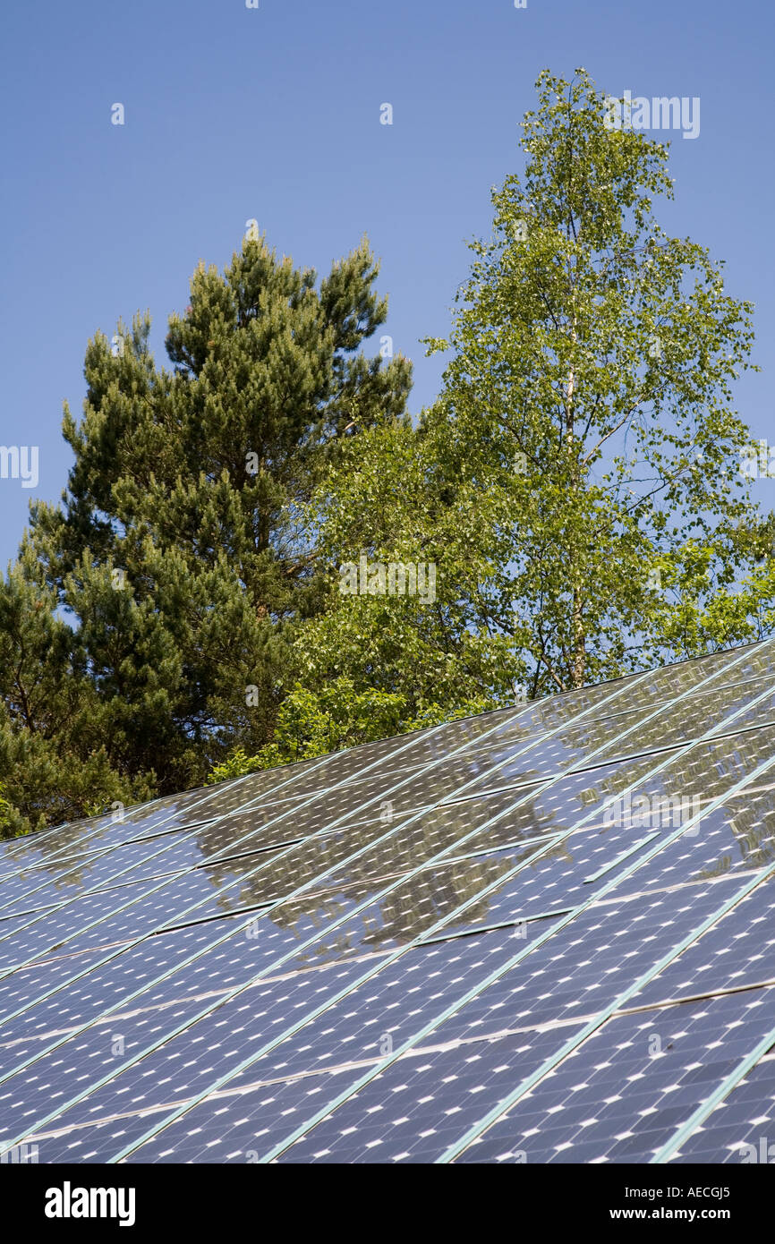 Large array of solar panels covering a roof Centre of Alternative ...