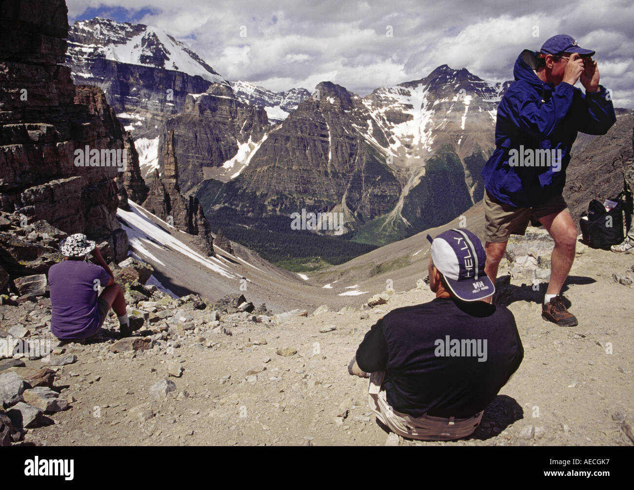 Paradise Valley, Mt Lefroy on left, from Sentinel Pass, Rocky Mts ...