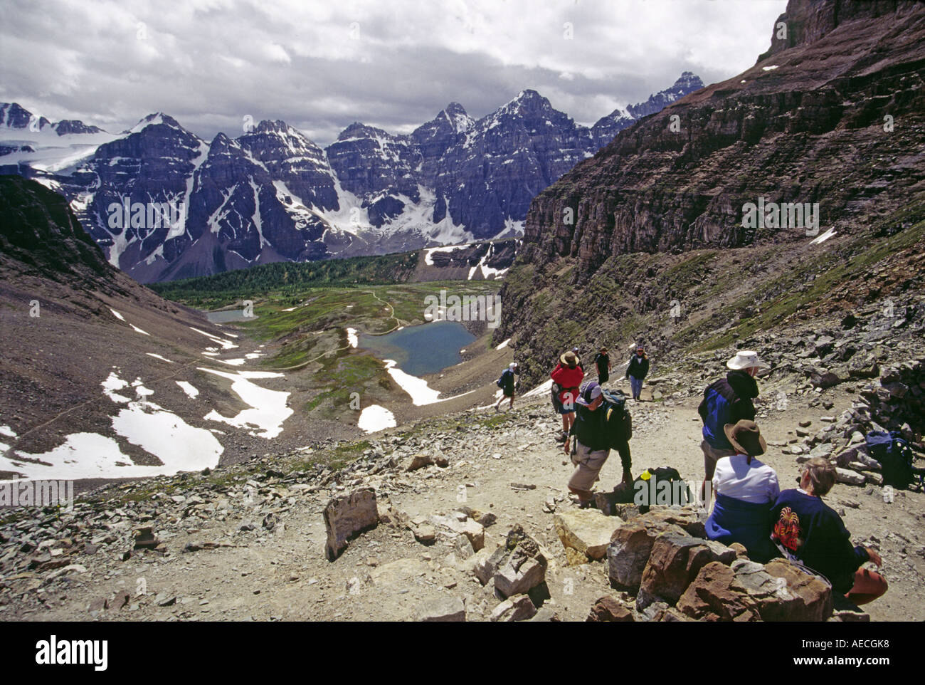 Larch Valley, Wenkchemna Peaks, from Sentinel Pass, Rocky Mts, Banff ...