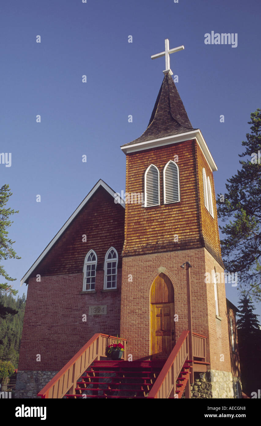 Historic church at Miette Ave, Jasper, Alberta, Canada Stock Photo - Alamy