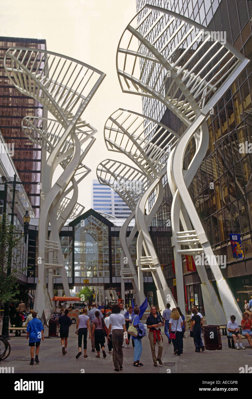 'Trees' sculpture on Stephen Avenue, pedestrian mall in downtown ...