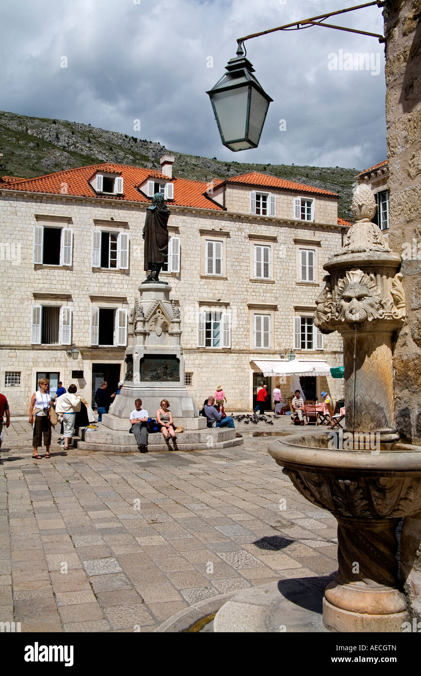 Fountain in Gundulic Square City of Dubrovnik Croatia Stock Photo - Alamy