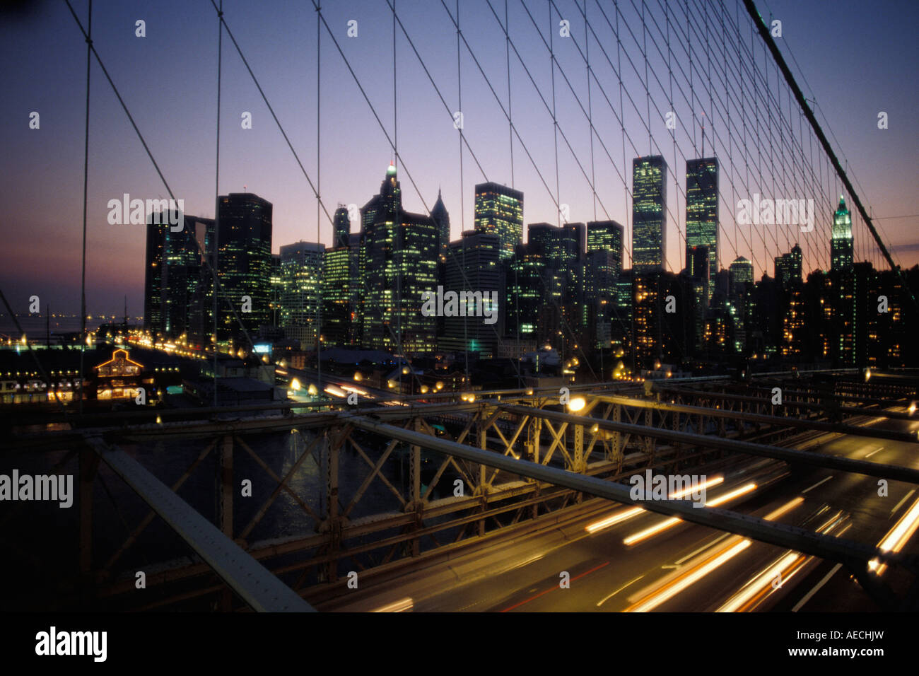 details brooklyn bridge Lower Manhattan NYC Stock Photo - Alamy