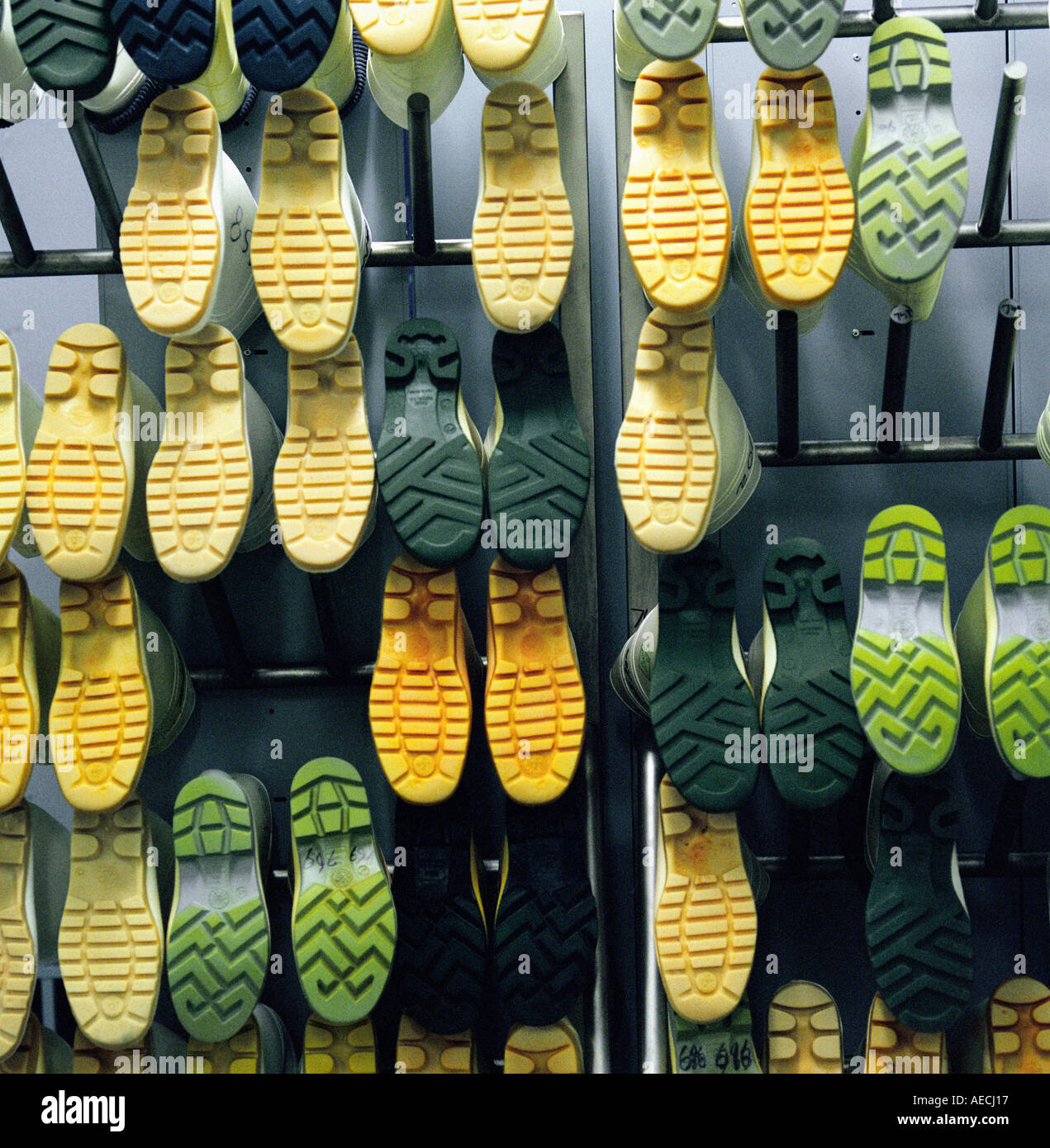 wellies for hygiene in a controlled area of a food factory Stock Photo ...