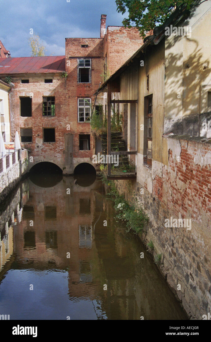 canal in Boehmian Krumlov, Czech Republic, Bohemia, South Bohemian ...