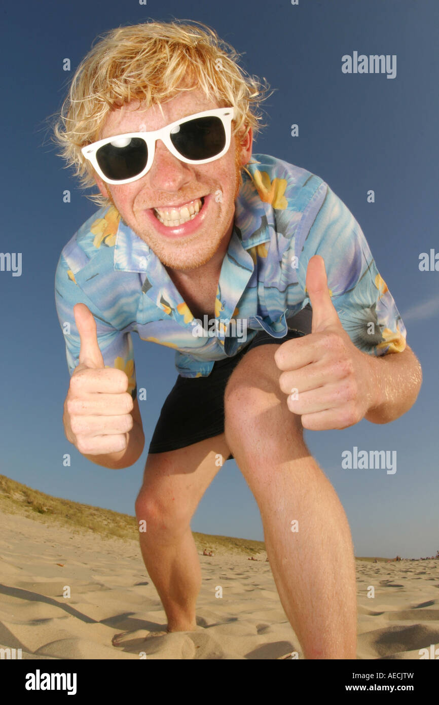 crazy young man with sunglas Stock Photo - Alamy