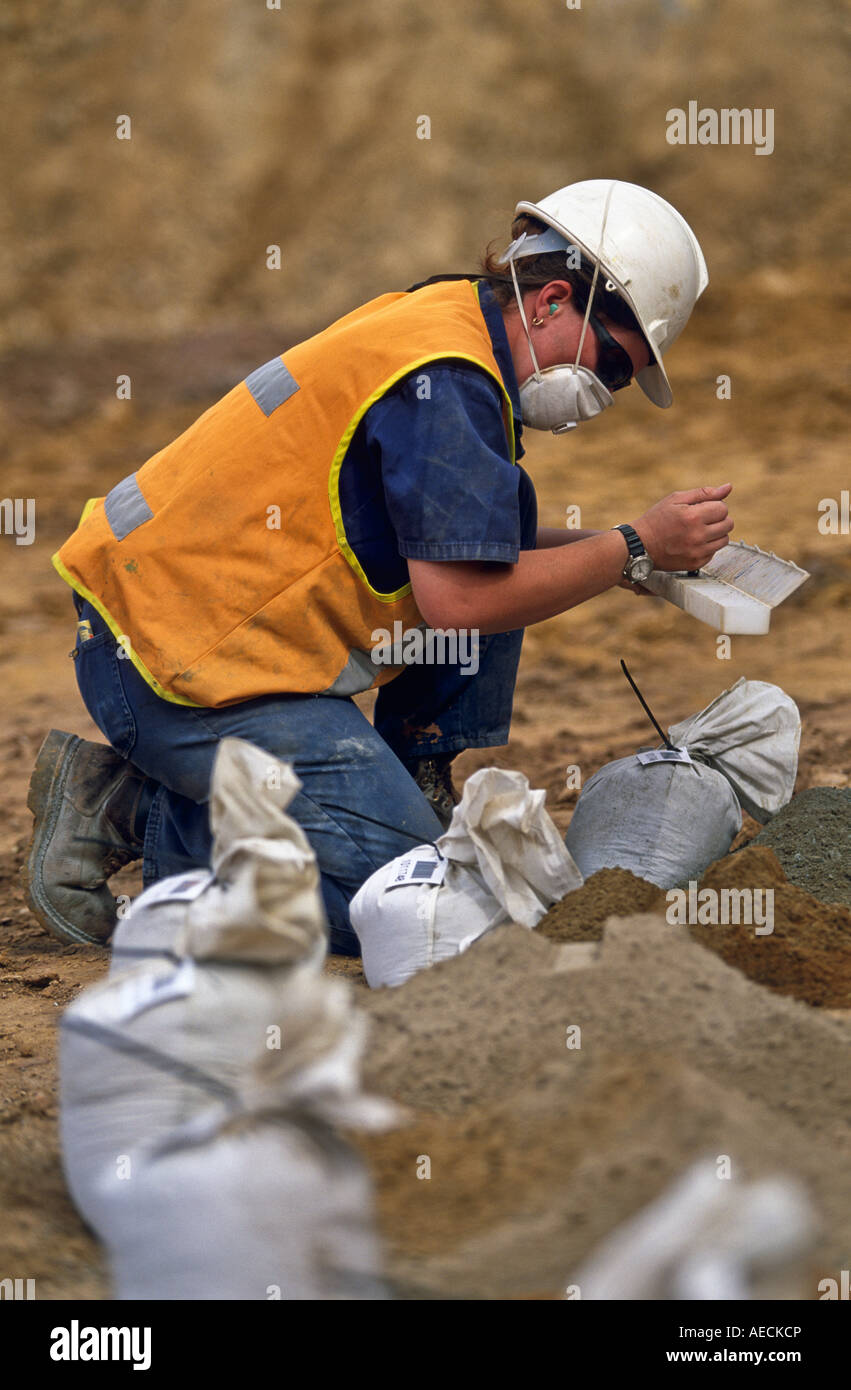 Ore sampling, mining, Australia Stock Photo - Alamy